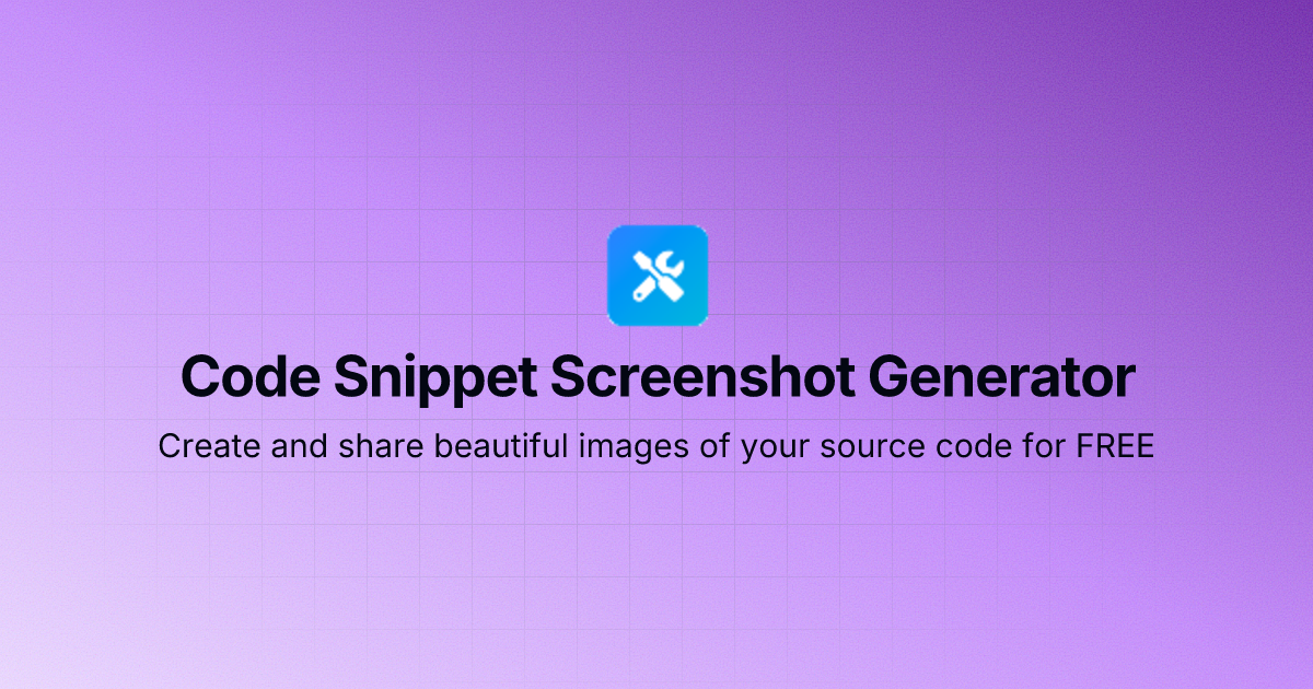 Free Code Snippet Screenshot Generator