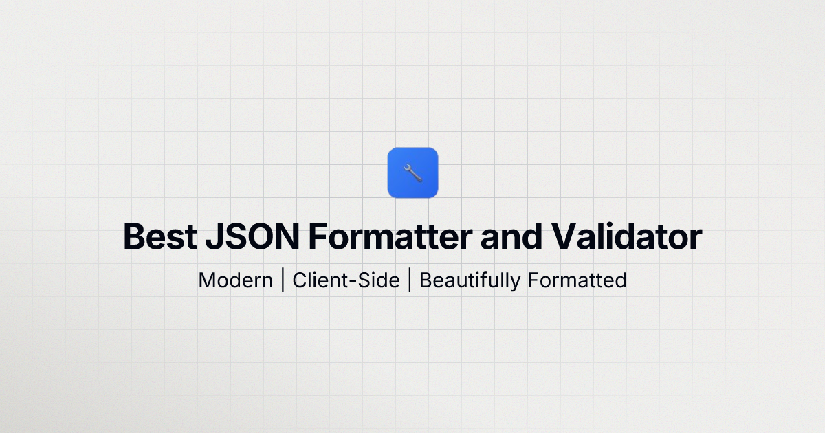 Free Online JSON Formatter & Validator - Beautify JSON