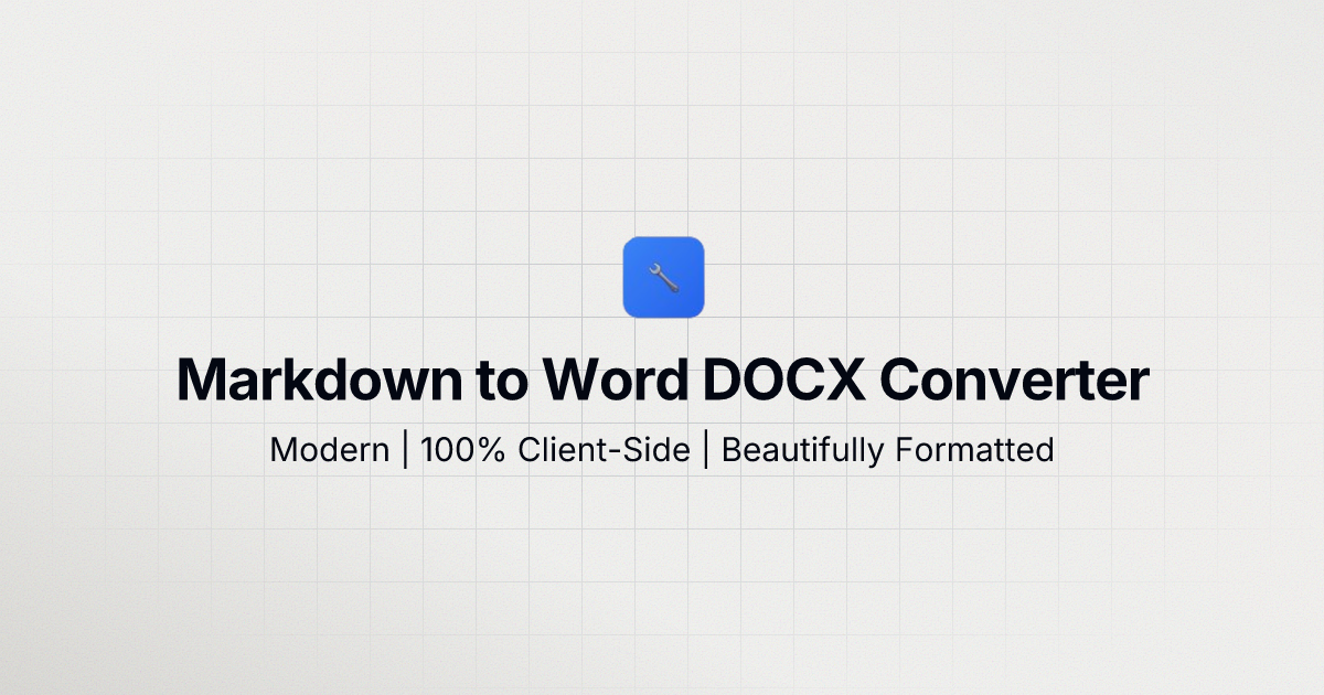 Free Markdown to Word DOCX Converter | Online MD to DOCX Tool