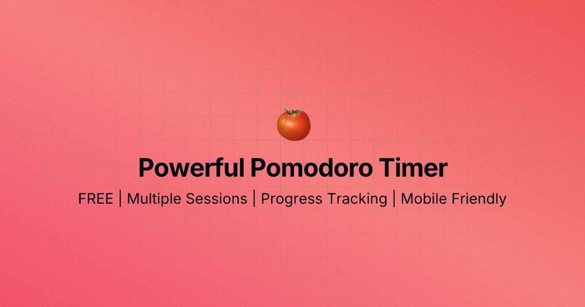 Free Online Pomodoro Timer - Focus & Study Better