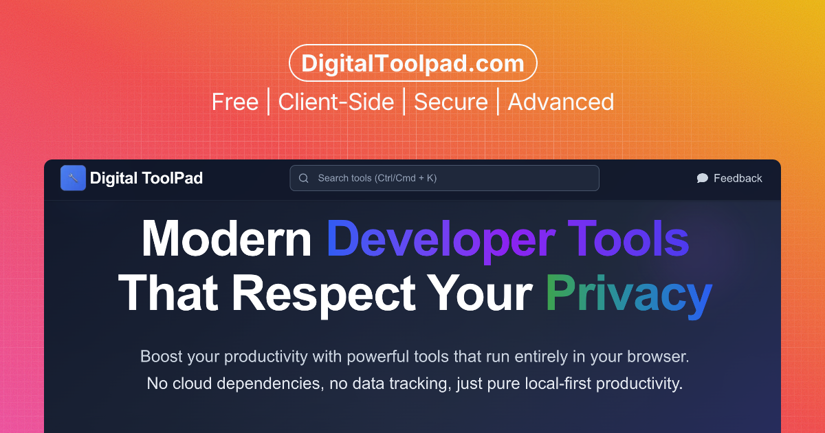 Modern online tools that run 100% offline